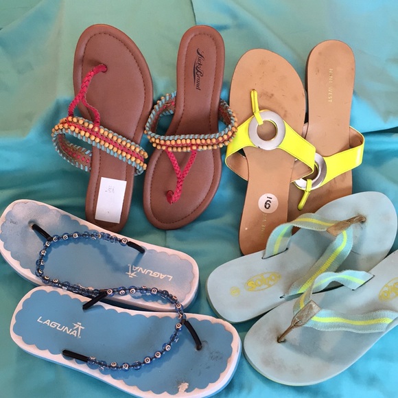 Nine West | Shoes | 4 Pairs Of Flipflops | Poshmark